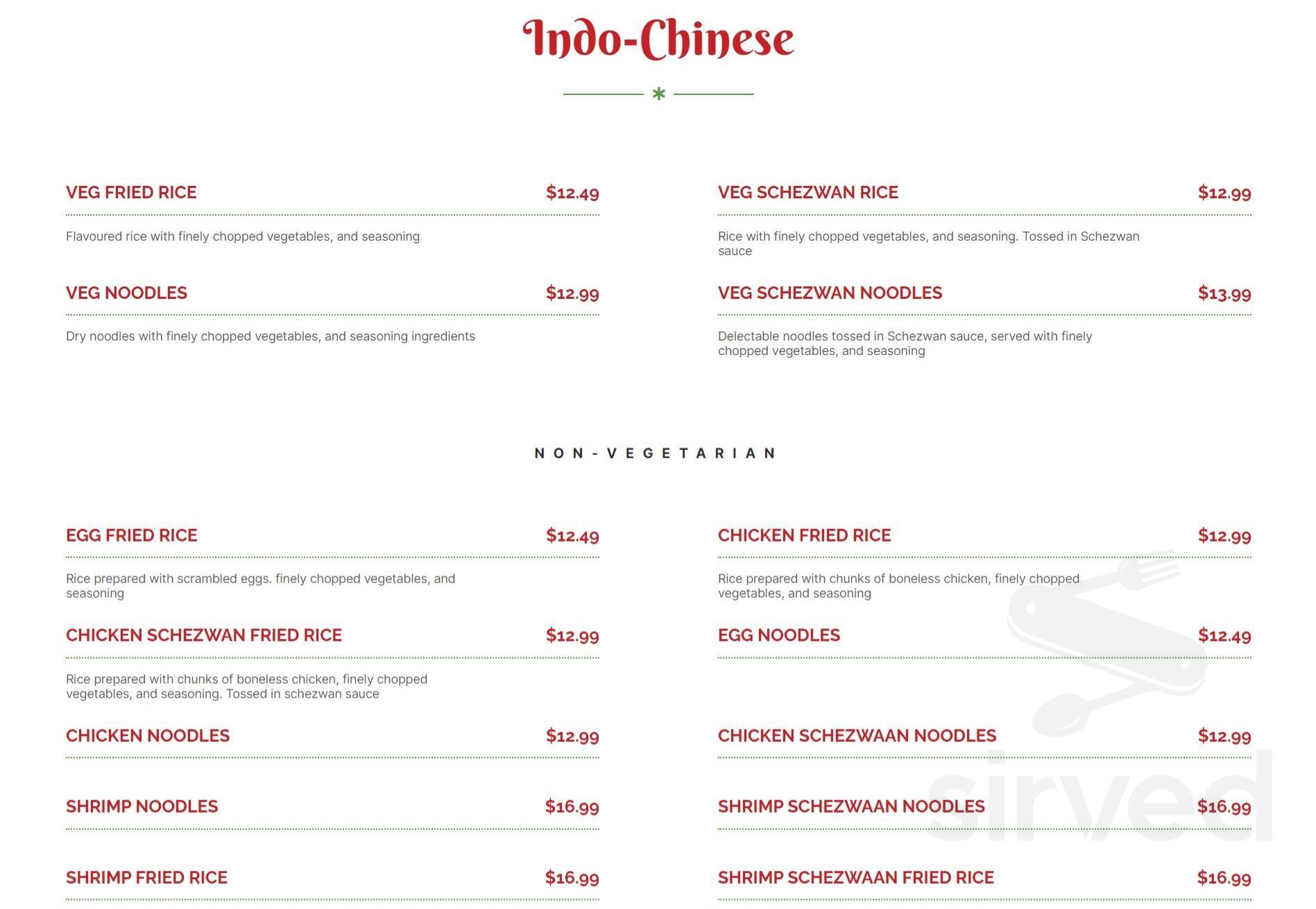 Chowrasta Indian Cuisine - Oshawa menus in Oshawa, Ontario, Canada