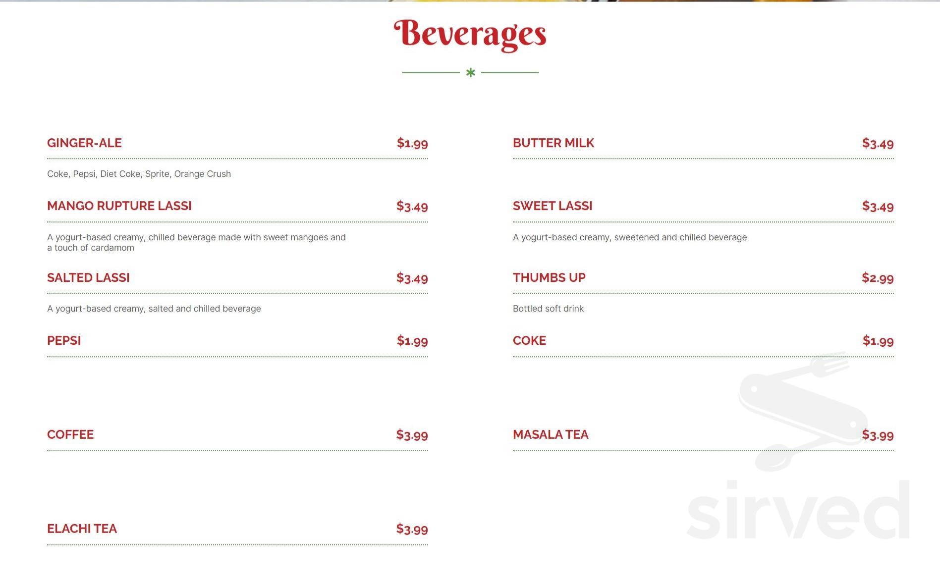 Menu - Oshawa ON's Chowrasta Indian Cuisine - Oshawa | Sirved