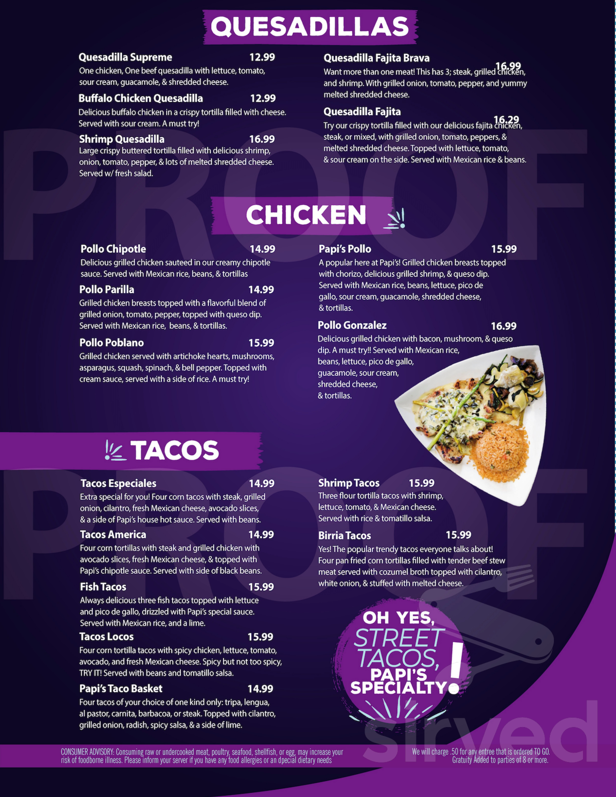 Papi's Cocina & Cantina menu in Republic, Missouri, USA