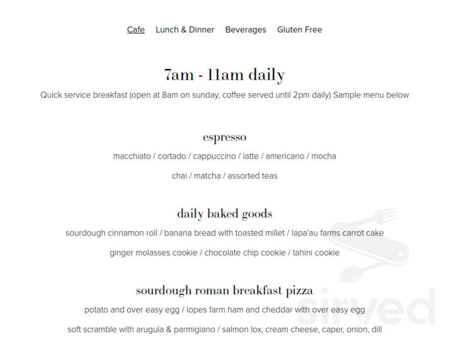 Marlow menu in Makawao, Hawaii, USA