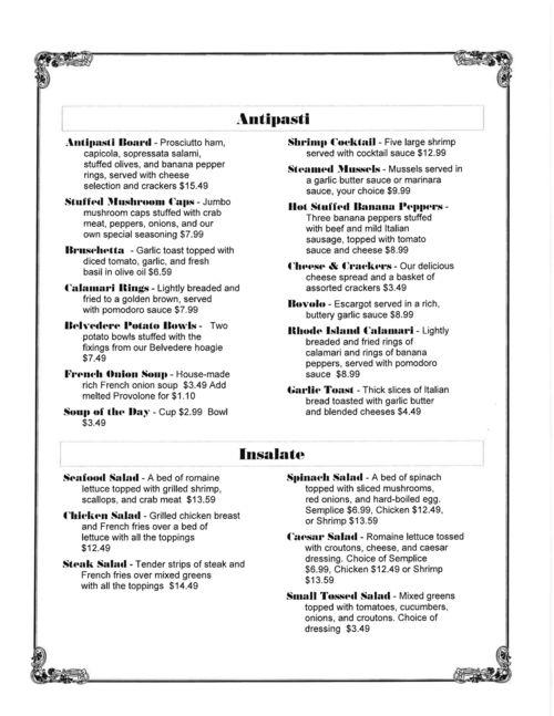 The Royal Inn menu in Ridgway, Pennsylvania, USA