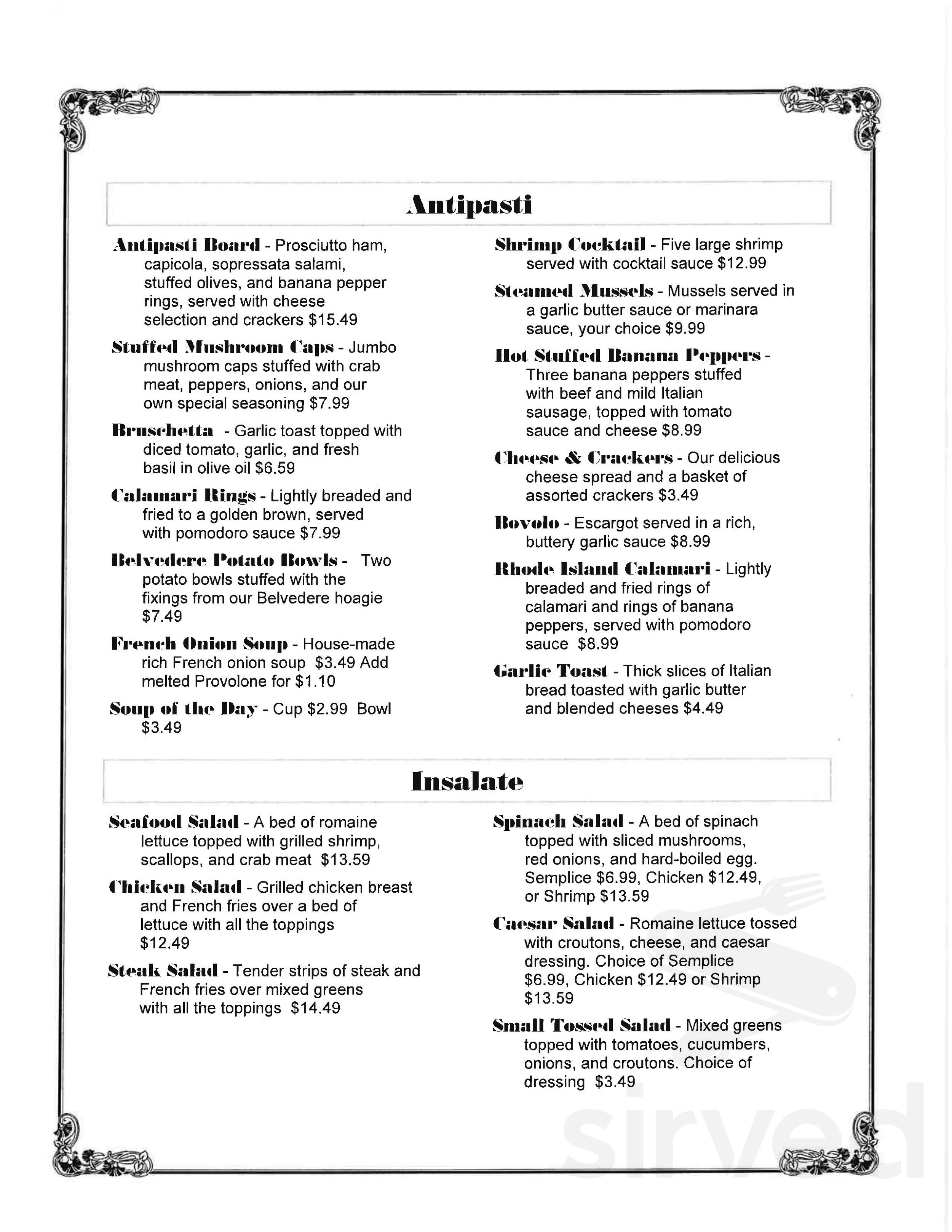 The Royal Inn menu in Ridgway, Pennsylvania, USA