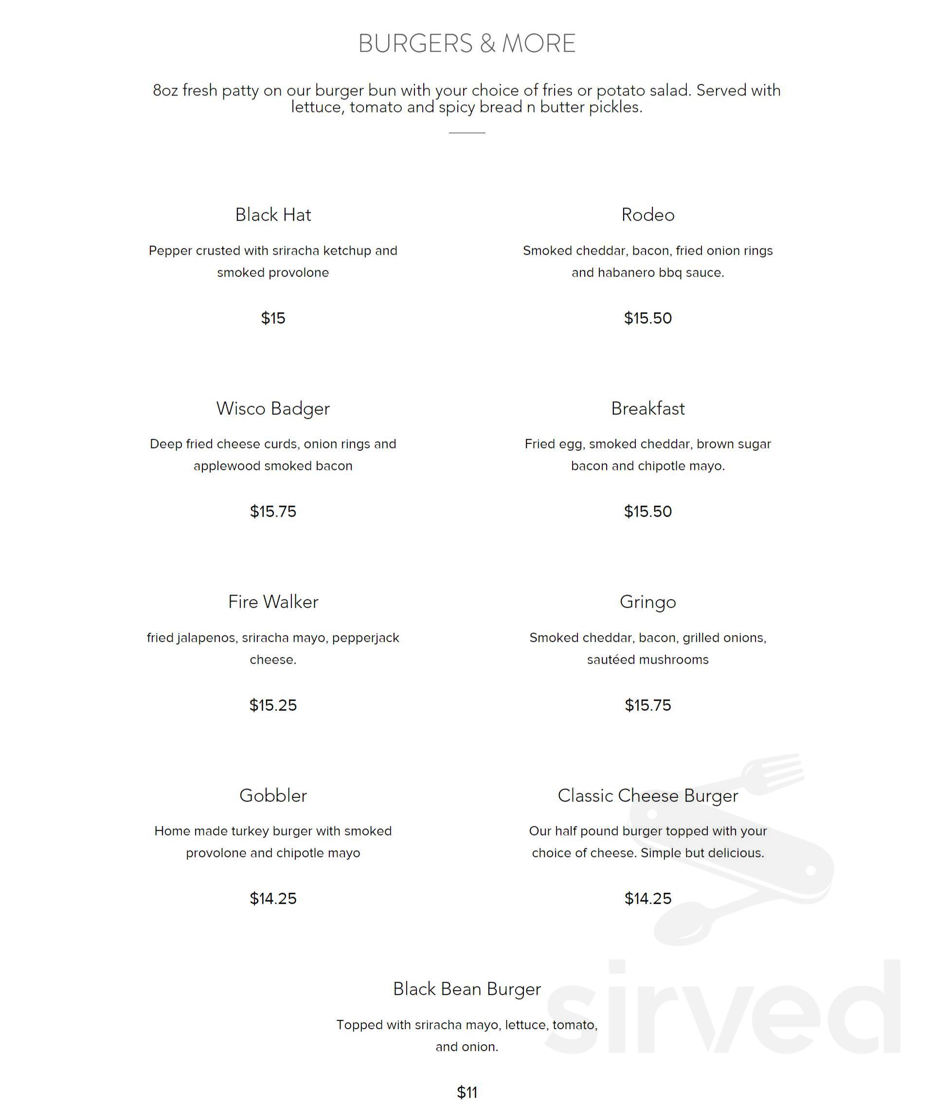 Burlington Tap and Smokehouse menu in Burlington, Wisconsin, USA