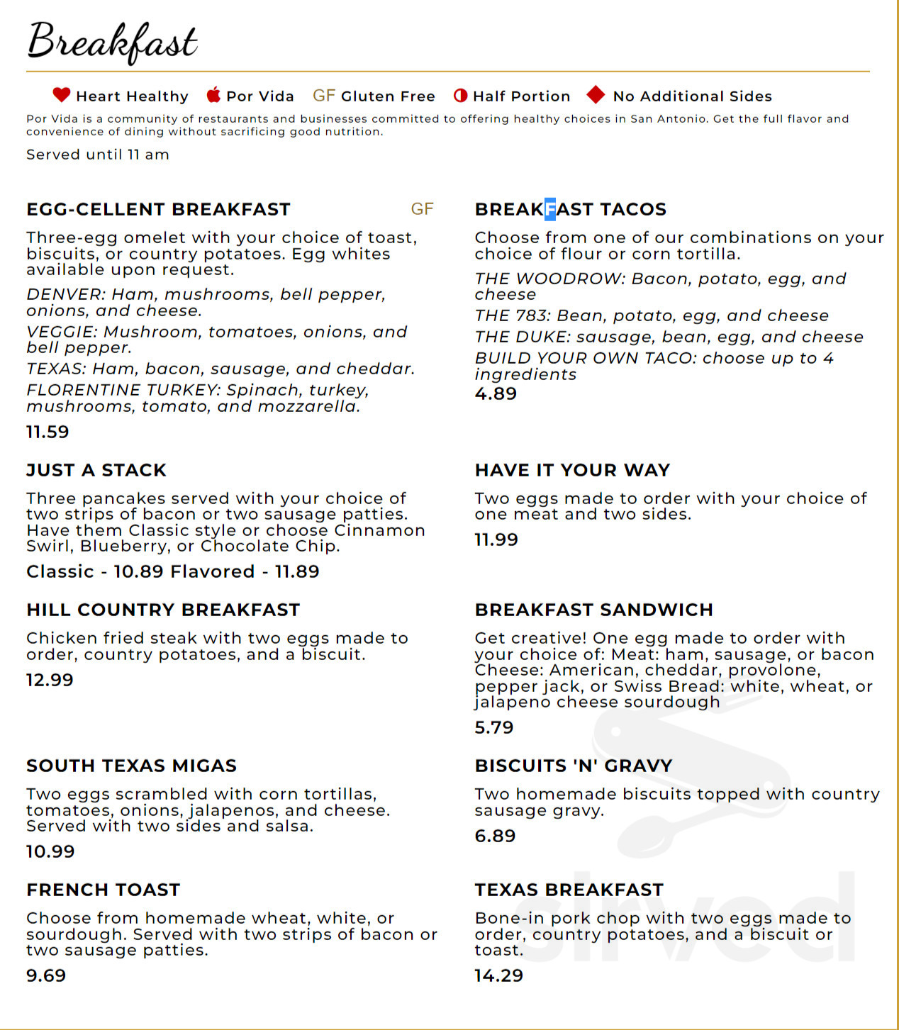 Cafe at The Ridge menu in Kerrville, Texas, USA