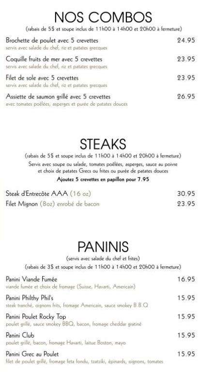 Jay C's Deli & Bar menu in Saint-Hubert, Quebec, Canada