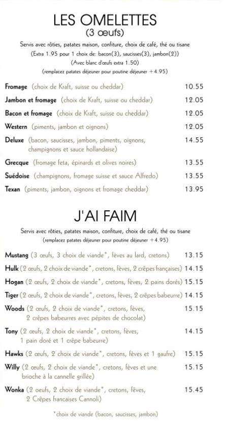 Jay C's Deli & Bar menu in Saint-Hubert, Quebec, Canada