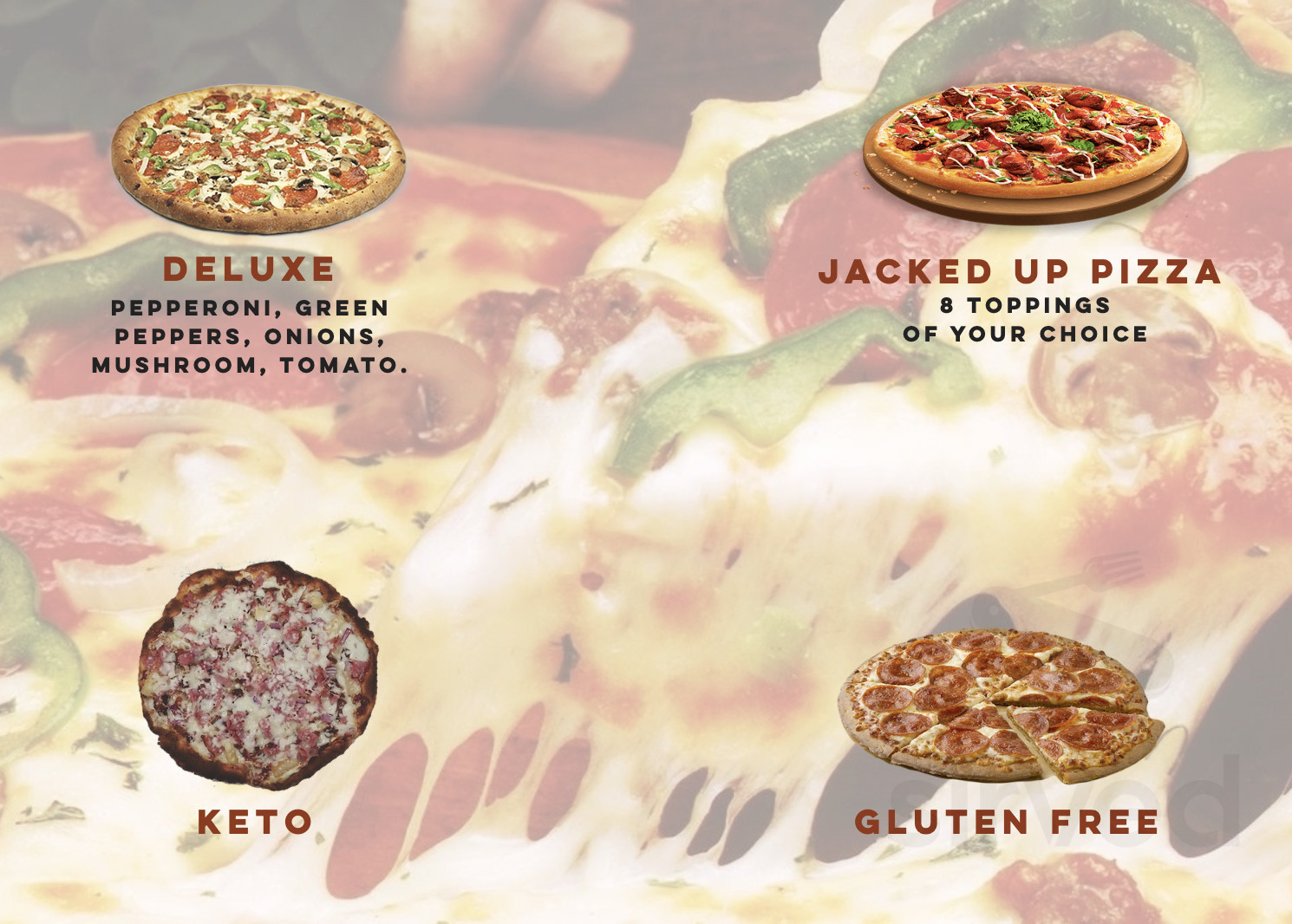 Jacked Up Pizza menu in Lindsay, Ontario, Canada