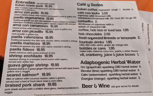 Kuba Kuba menu in Richmond, Virginia, USA