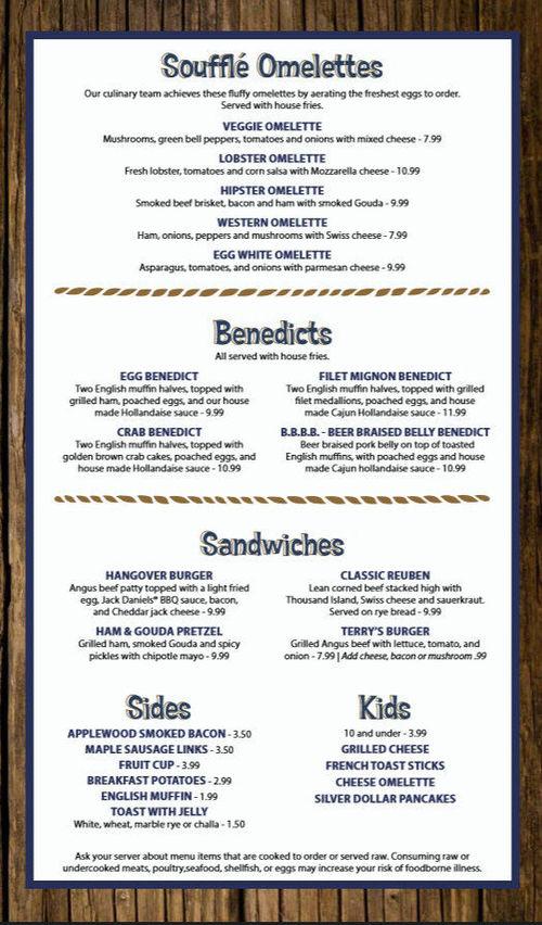 Terry's Terrace menu in Harrison Twp, Michigan, USA