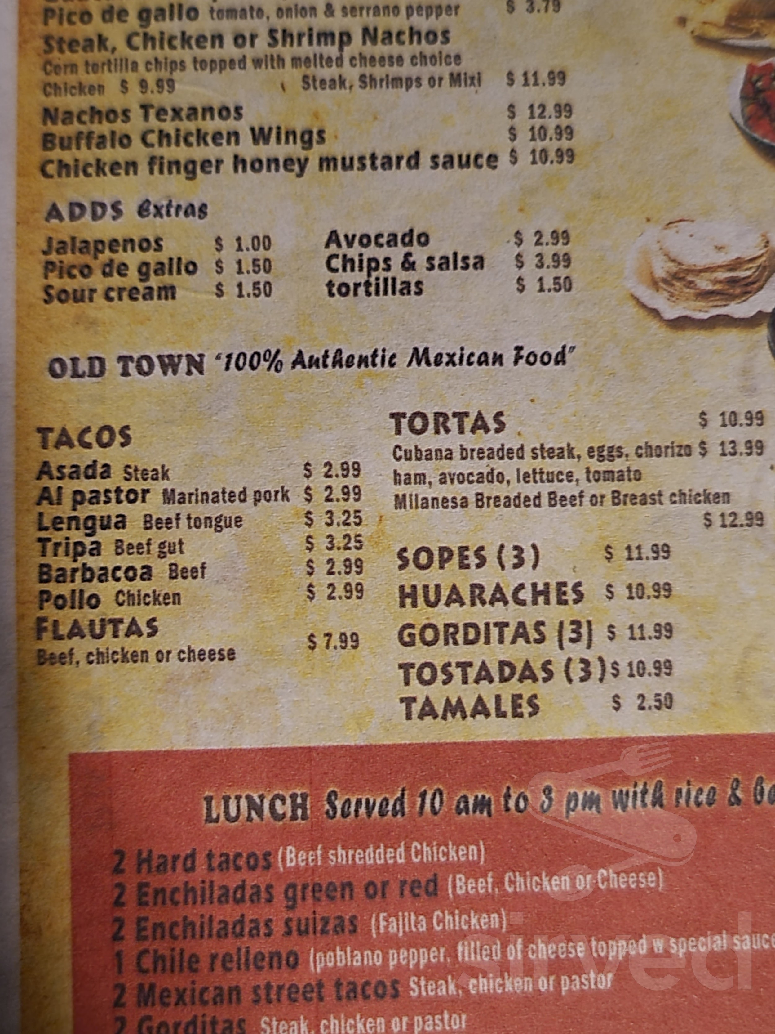 Old Town Mexican Grill menu in Canton, Mississippi, USA