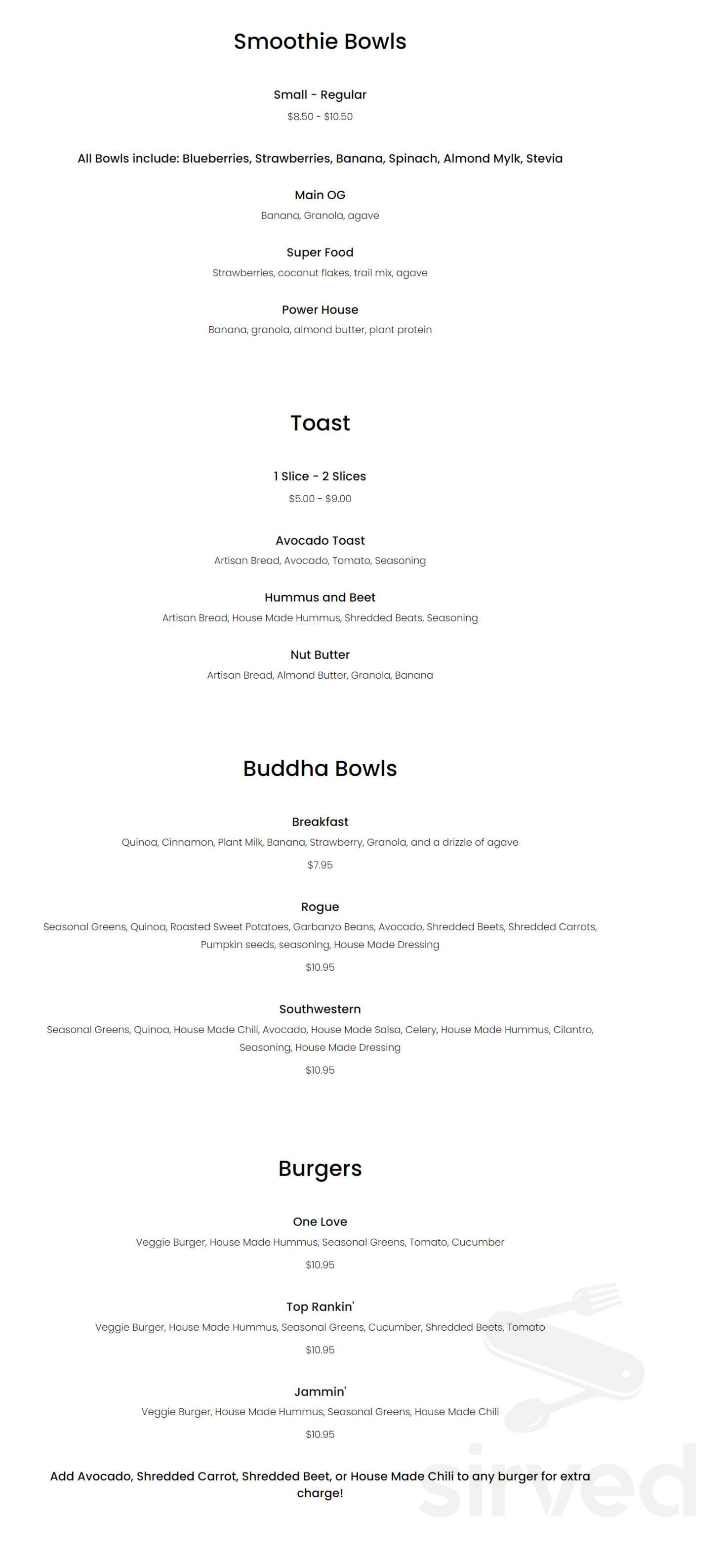 Menu - Grants Pass OR's True Juice - Organic Juice Bar & Café | Sirved