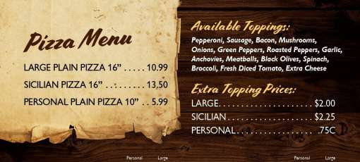 Menu for Palz Tap House in Huntingdon Valley, PA | Sirved