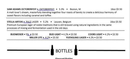 Menu for Palz Tap House in Huntingdon Valley, PA | Sirved