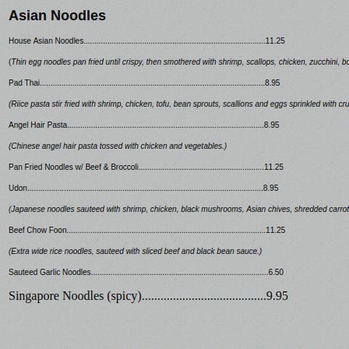 Asia Taste Cafe & Grille menu in Peabody, Massachusetts, USA