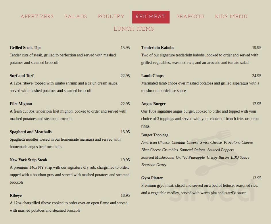 Big Joe's Bar & Grille menus in Newnan, Georgia, United States