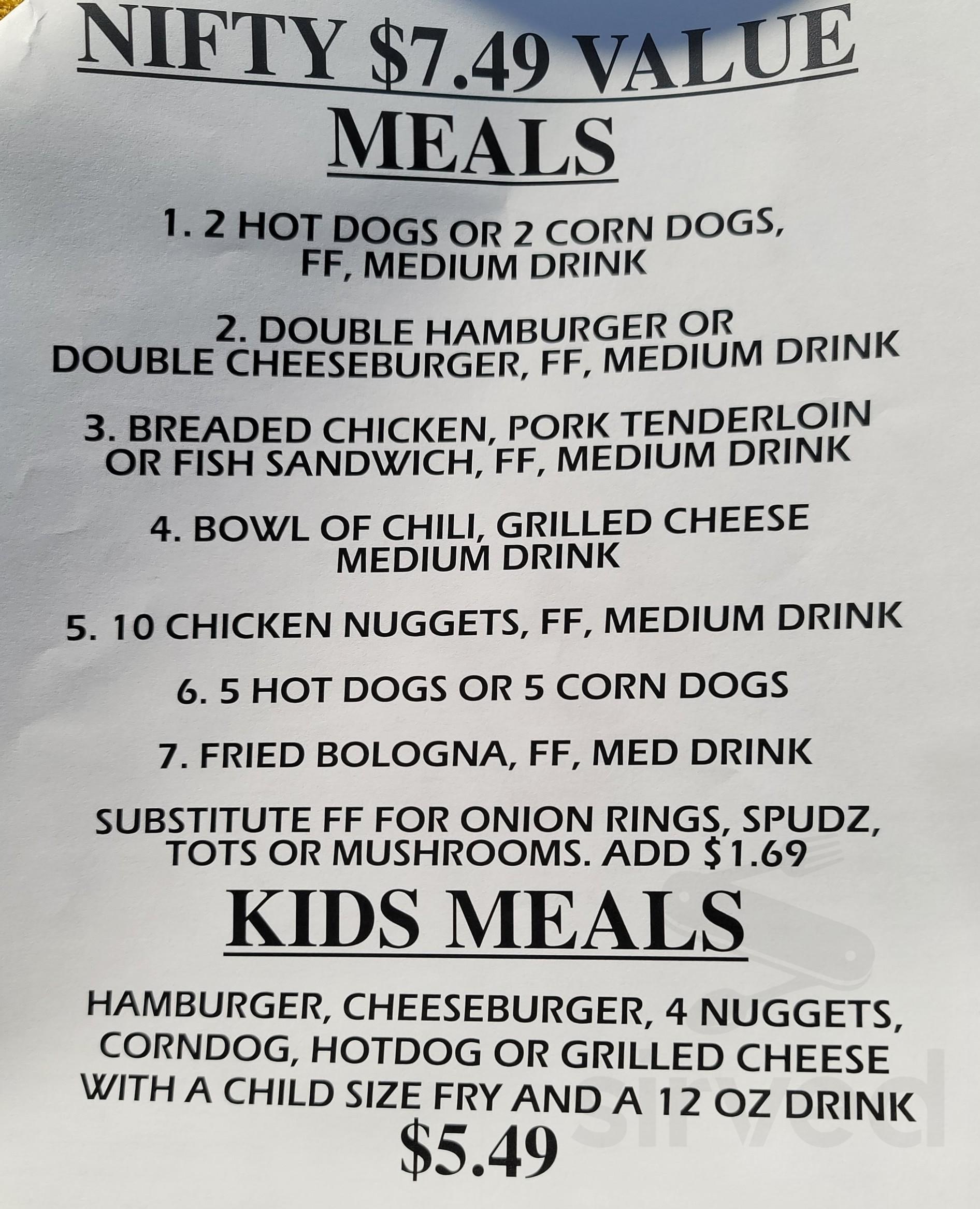 Menu for Karin's Kustard & Hamburgers in Smyrna, TN | Sirved