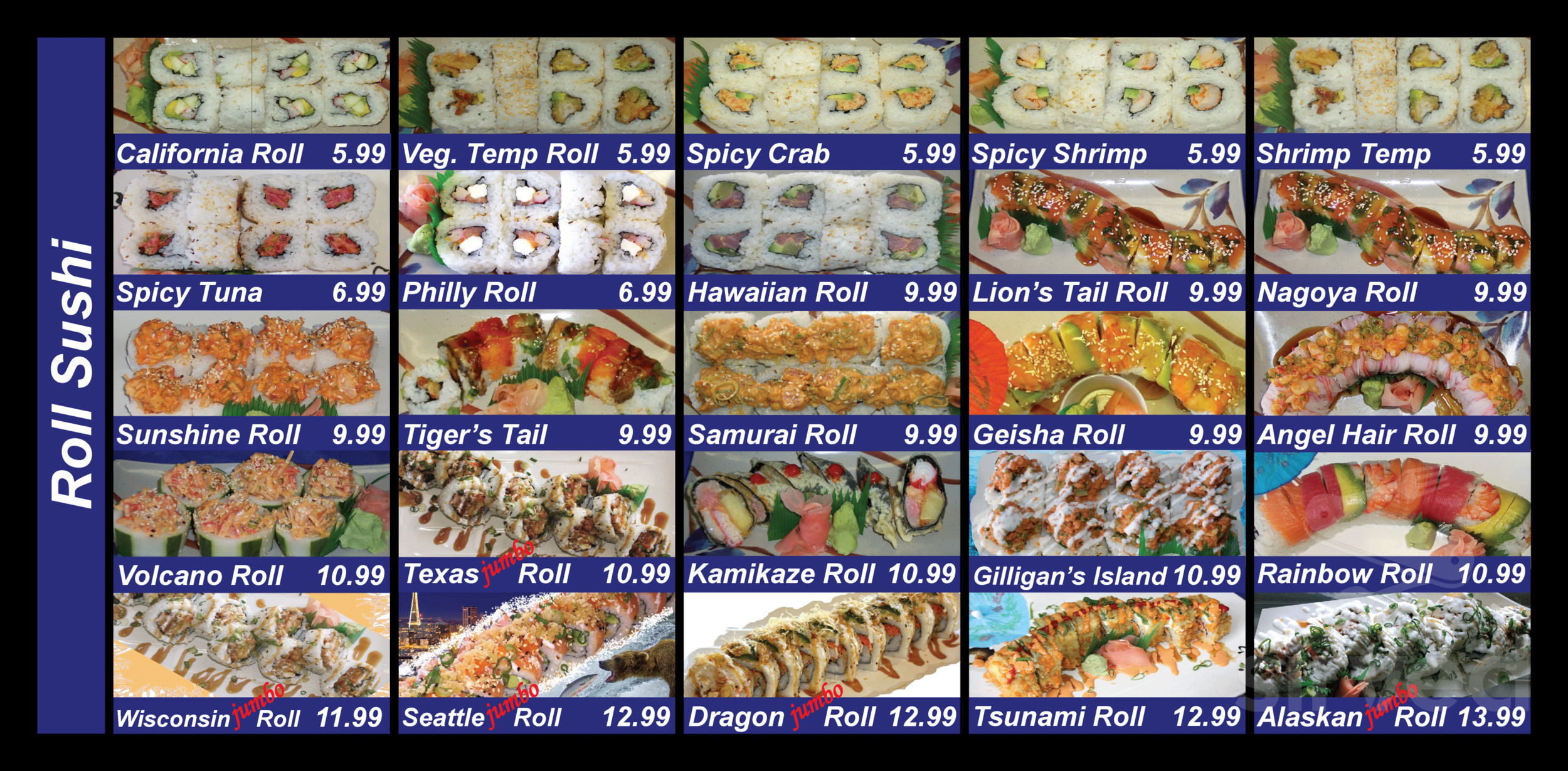 Healthy Japan menu in Visalia, California, USA