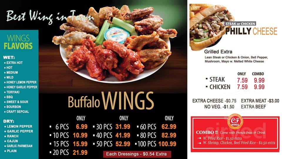Menu - Tampa FL's Craft Fry Wing | Sirved