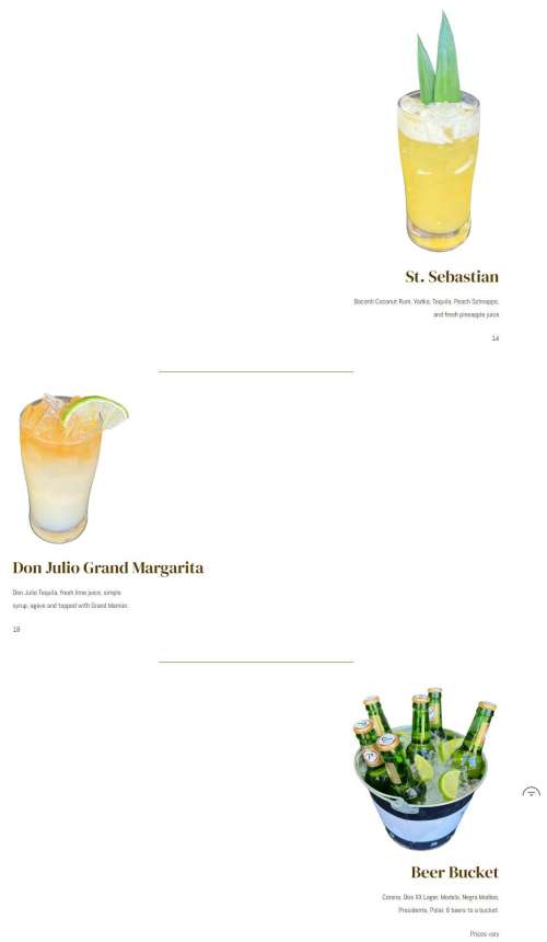 Mojitos menu in Peachtree Corners, Georgia, USA