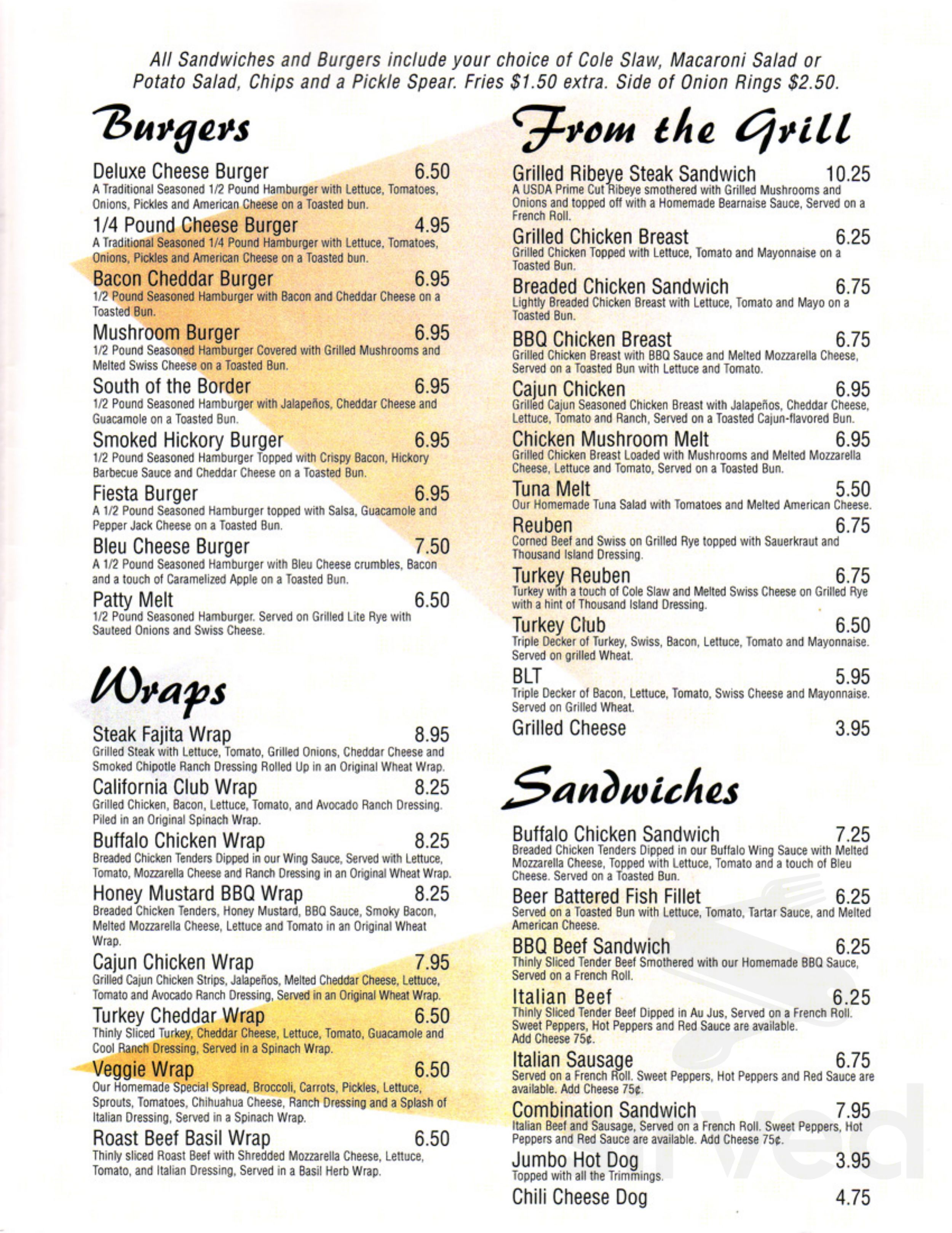 Features Bar & Grill menu in Naperville, Illinois, USA