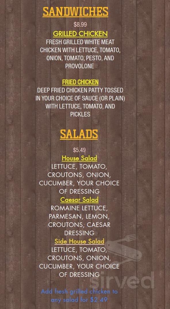 Menu - Broomfield CO's Outlaw Wings | Sirved