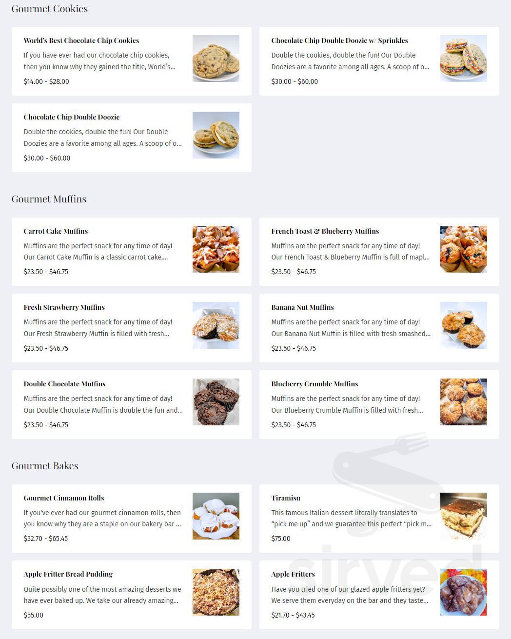 The Sweet Shoppe menu in Blue Ridge, Georgia, USA