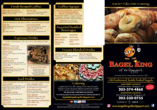 Bagel King of Bridgeport menu in Bridgeport, Connecticut, USA