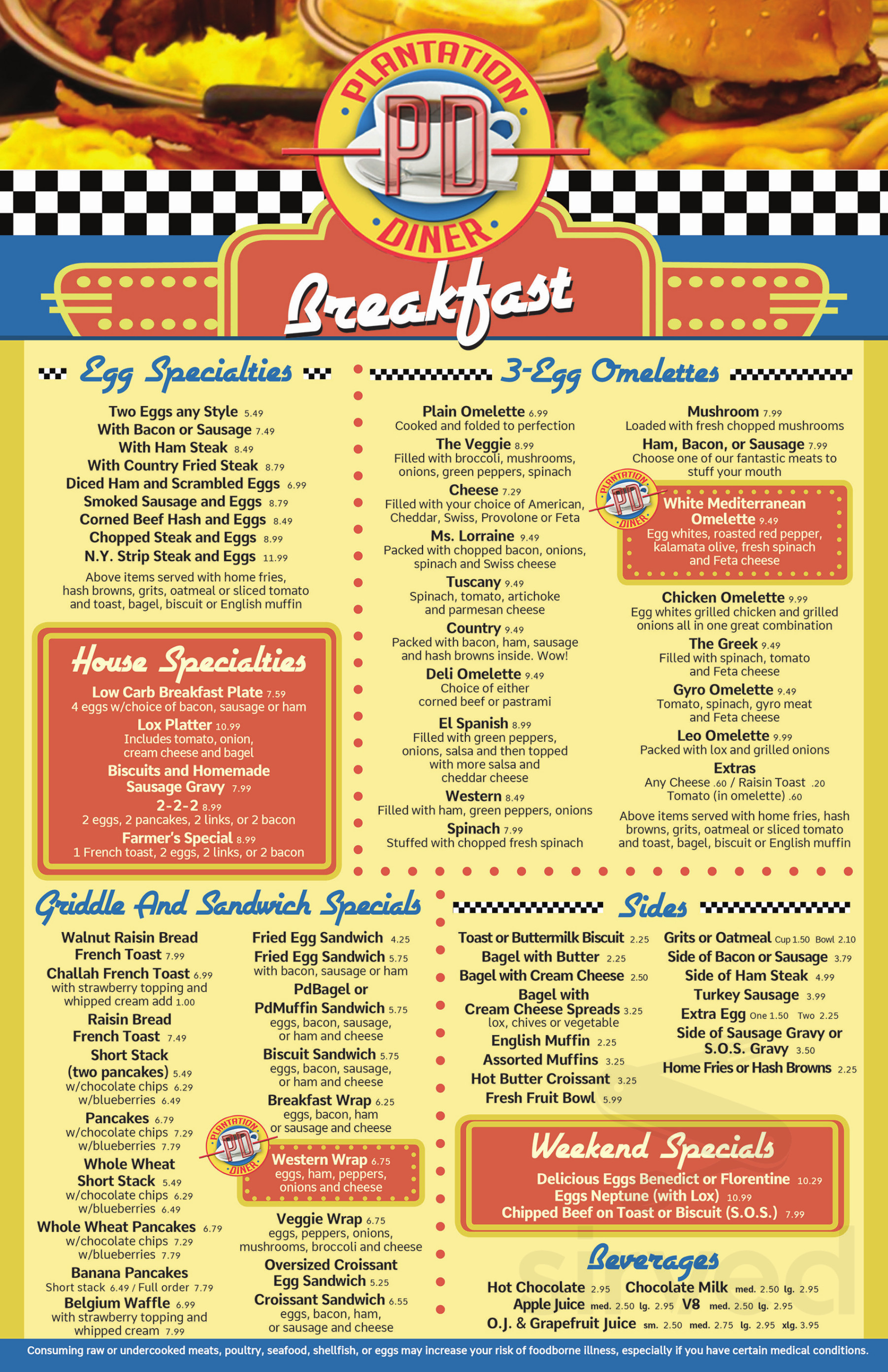 Plantation Diner menus in Plantation, Florida, United States