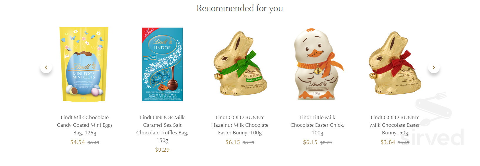 Lindt Chocolate Shop - Moncton menu in Moncton, New Brunswick, Canada