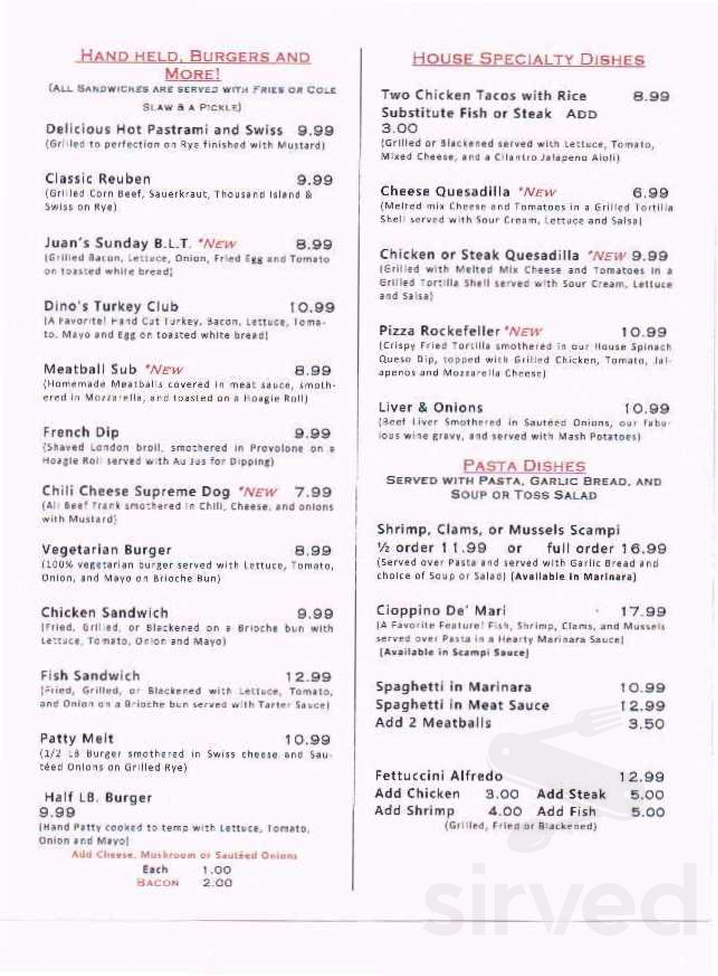 Menu - Cocoa Beach FL's Discovery Beach Cafe | Sirved