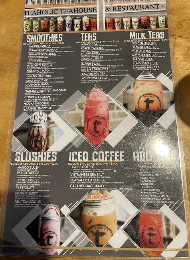 Menu - Highland Village TX's Teaholic Teahouse & Restaurant | Sirved