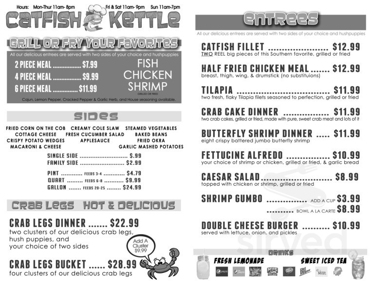 Menu - Farmington MO's Catfish Kettle Restaurant | Sirved
