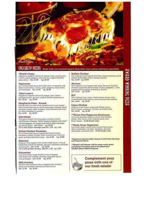 Shield's Restaurant Bar Pizzeria menu in Southfield, Michigan, USA