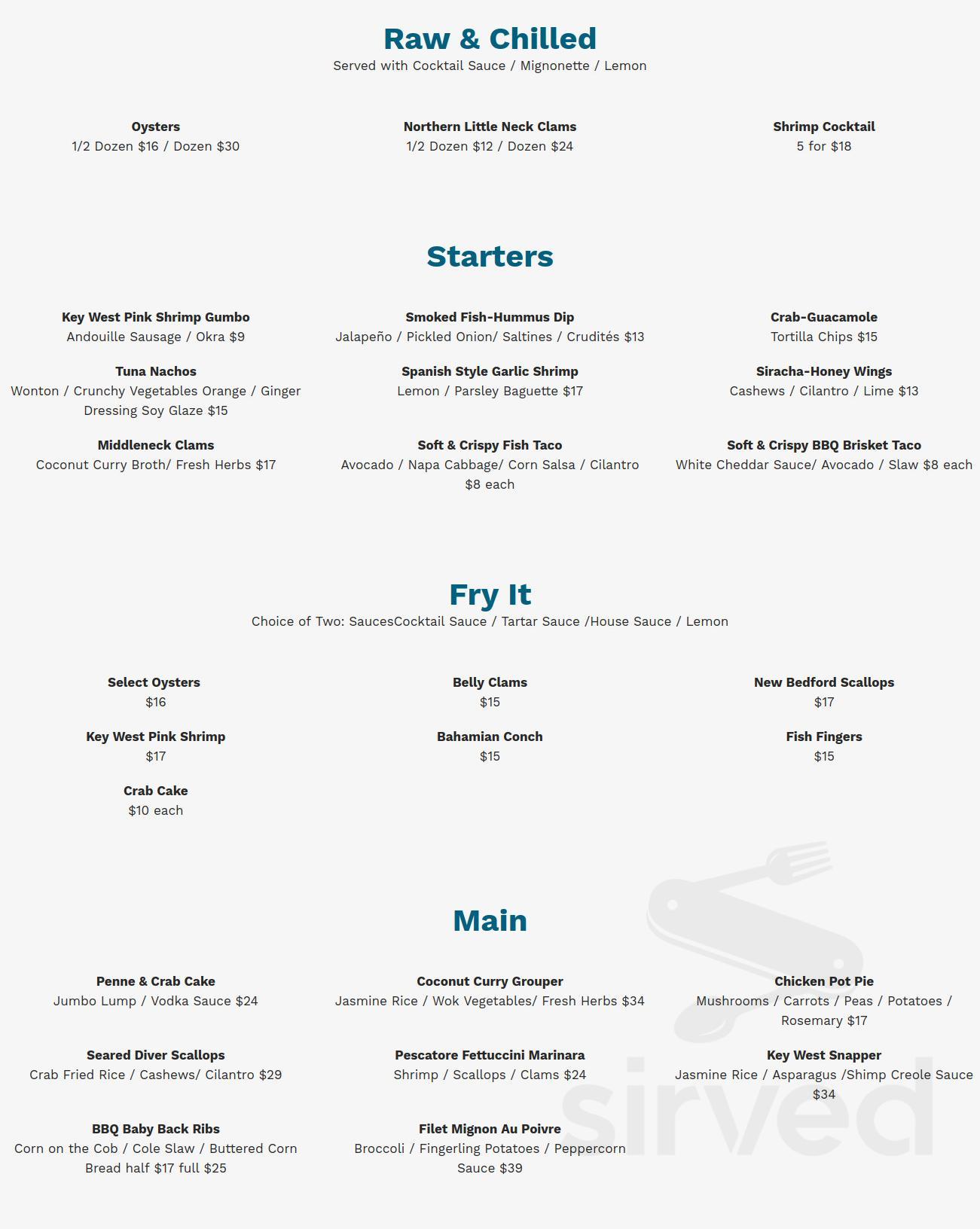 Luff's Fish House menu in Boca Raton, Florida, USA