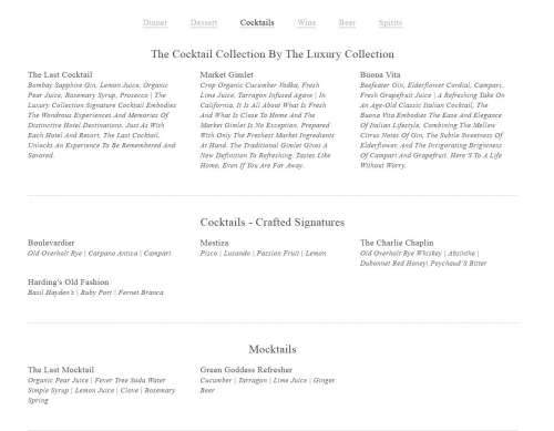 Pied Piper menu in San Francisco, California, USA