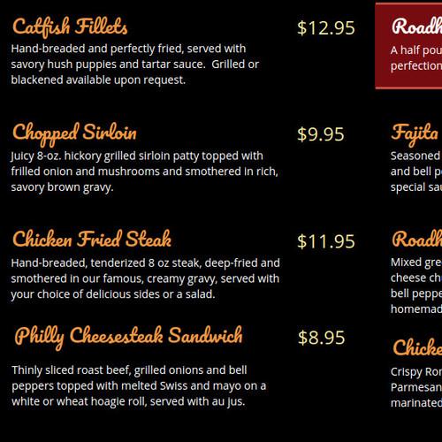 Roadhouse Bar & Grill menu in Durant, Oklahoma, USA