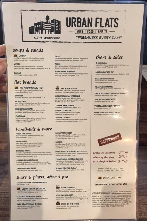 Menu for Urban on Plant Kitchen & Bar in Winter Garden, FL | Sirved