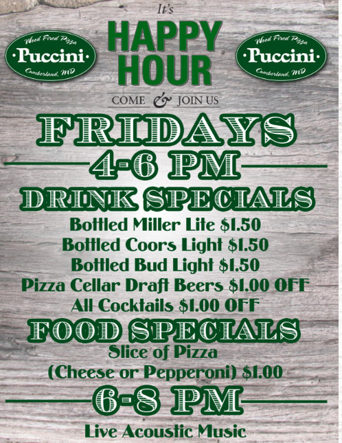 Puccini Restaurant menus in Cumberland, Maryland, United States