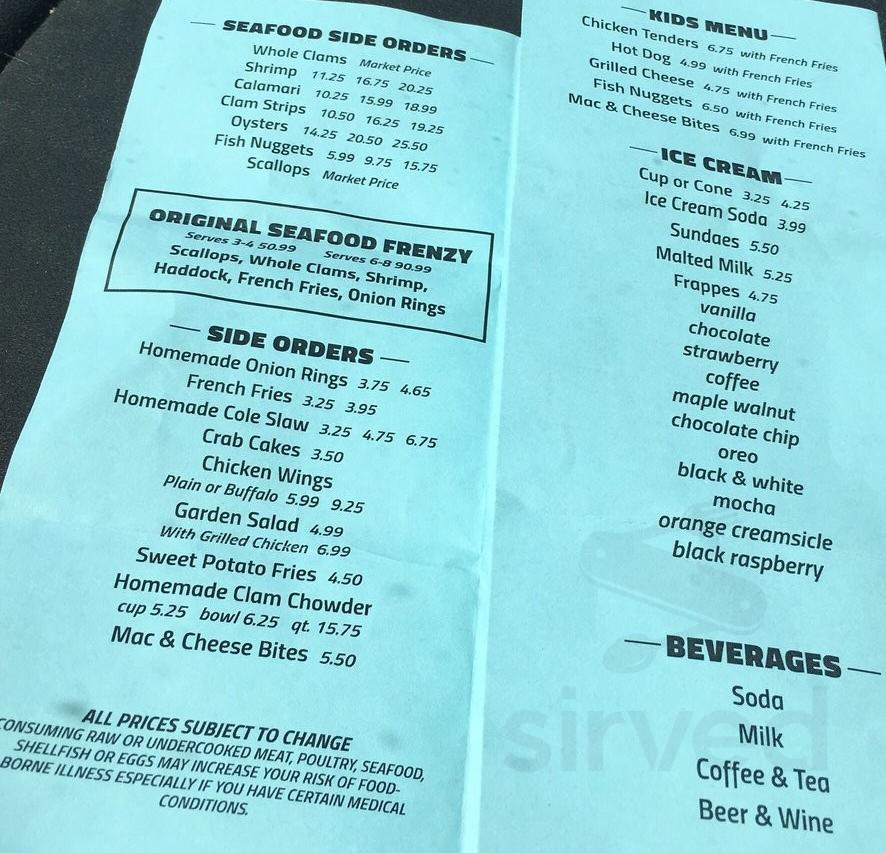 Menu - Dennis Port MA's The Original Seafood Restaurant | Sirved
