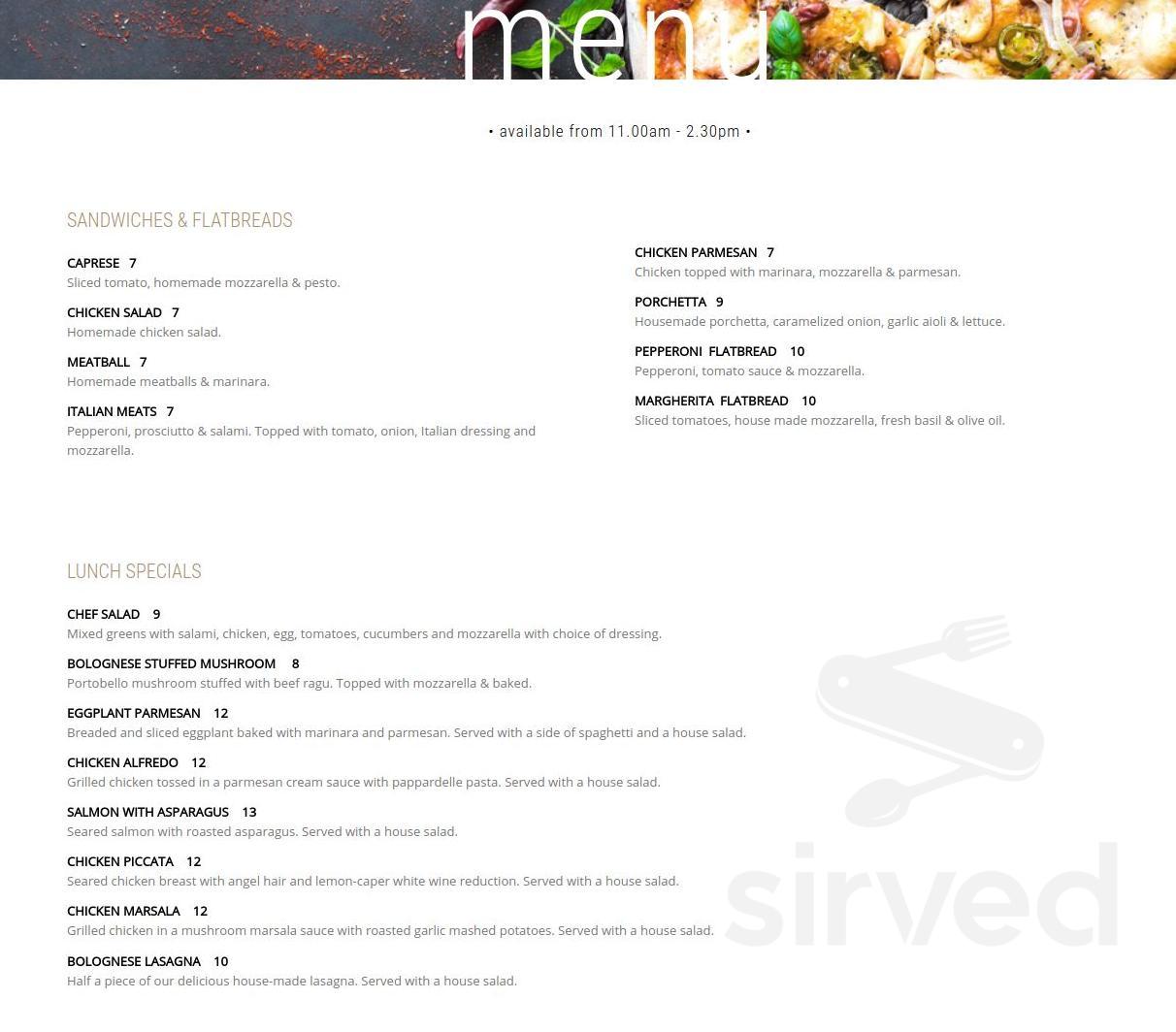 Menu for Cardone's Restaurant & Bar in Westerville, OH | Sirved