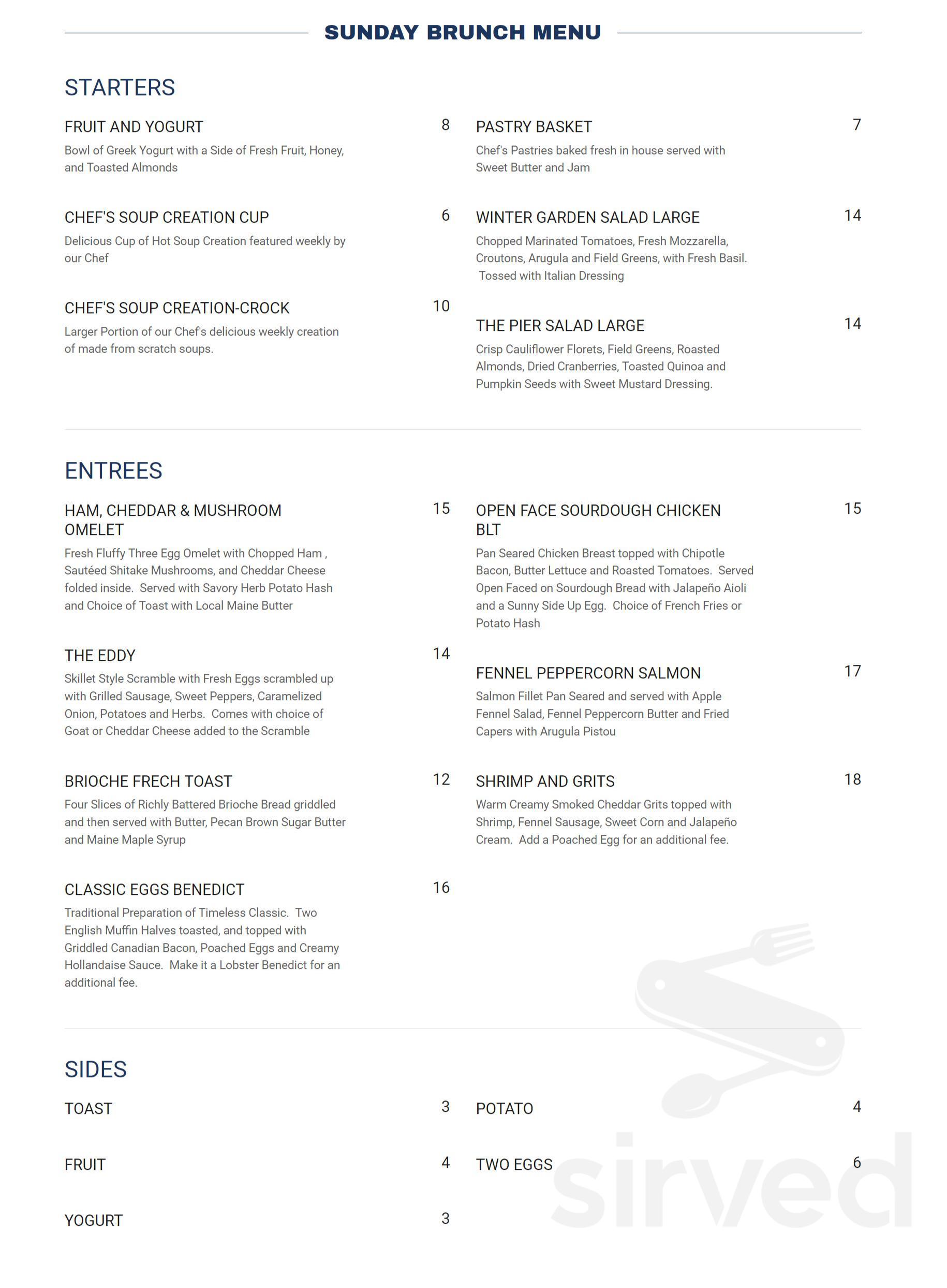 Water's Edge Restaurant & Bar menu in Edgecomb, Maine, USA