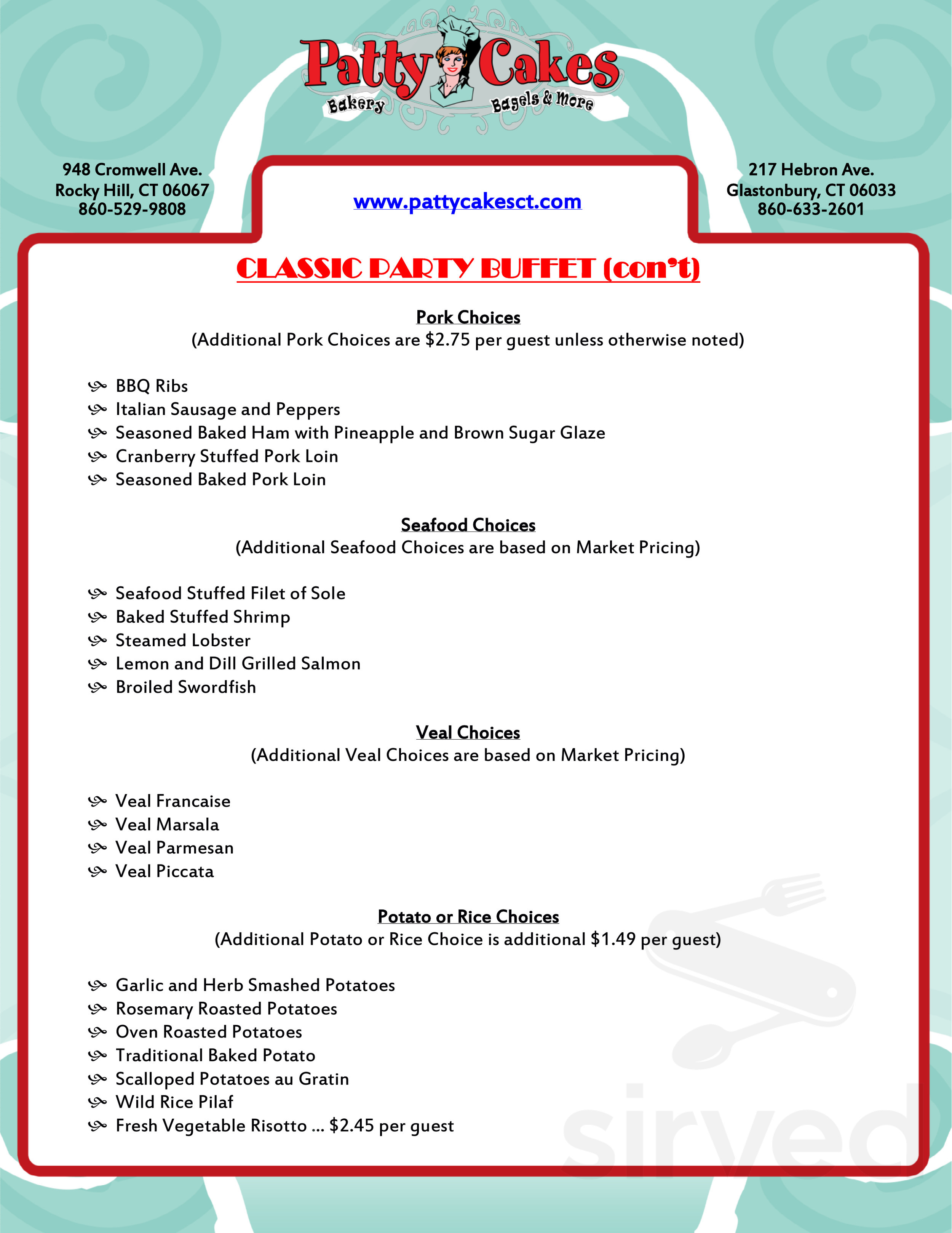 Patty Cakes Bakery of CT menus in Glastonbury, Connecticut, United States