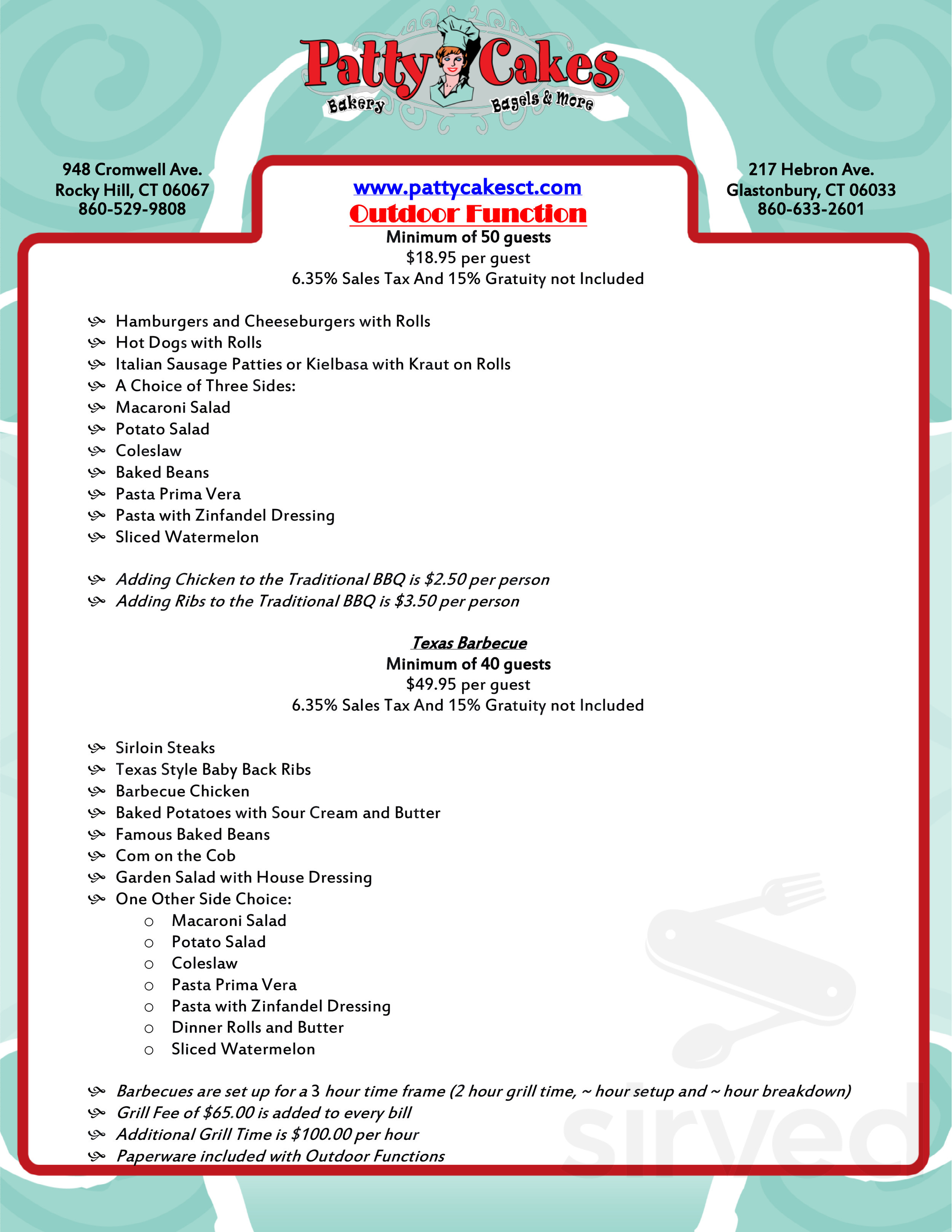 Patty Cakes Bakery of CT menus in Glastonbury, Connecticut, United States