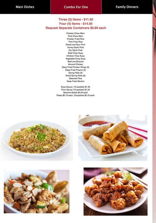 China Taste Restaurant Ltd menu in Prince George, British Columbia, Canada
