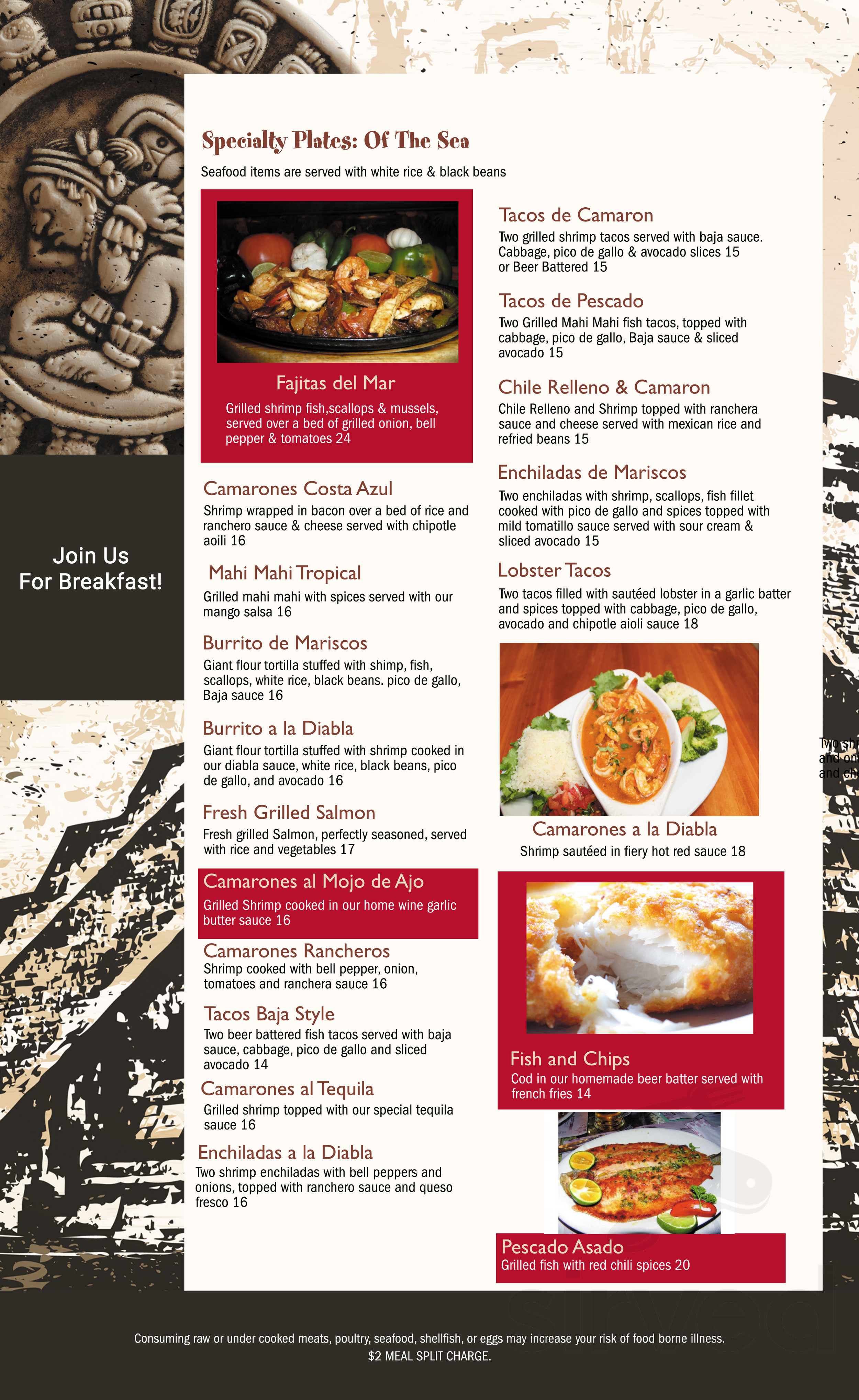 Menu - Ventura CA's DV'S Mexican Grill | Sirved