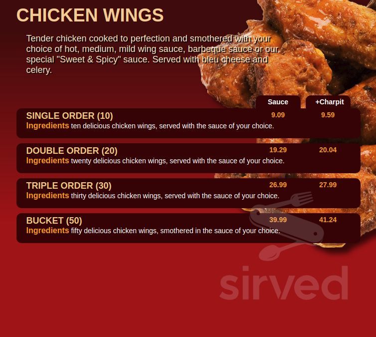 Zahz Pizza menu in Cheektowaga, New York, USA