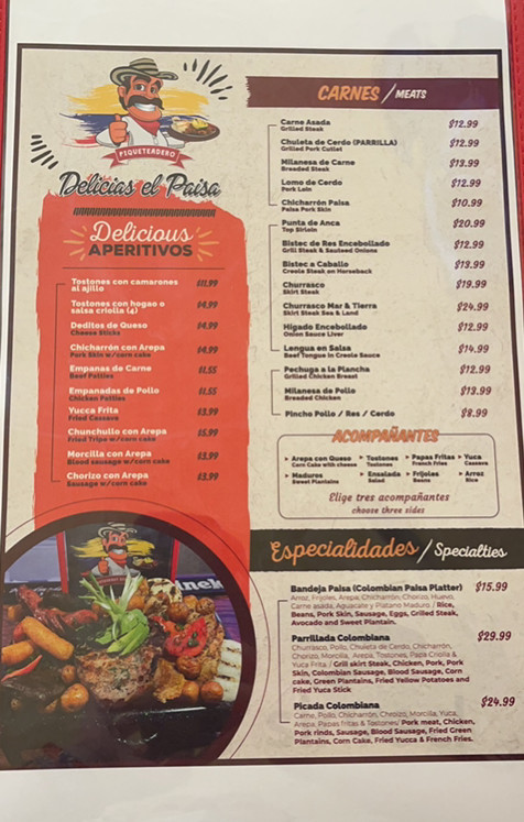 Delicias El Paisa Restaurant Bar & Grill menus in Port Richey, Florida ...