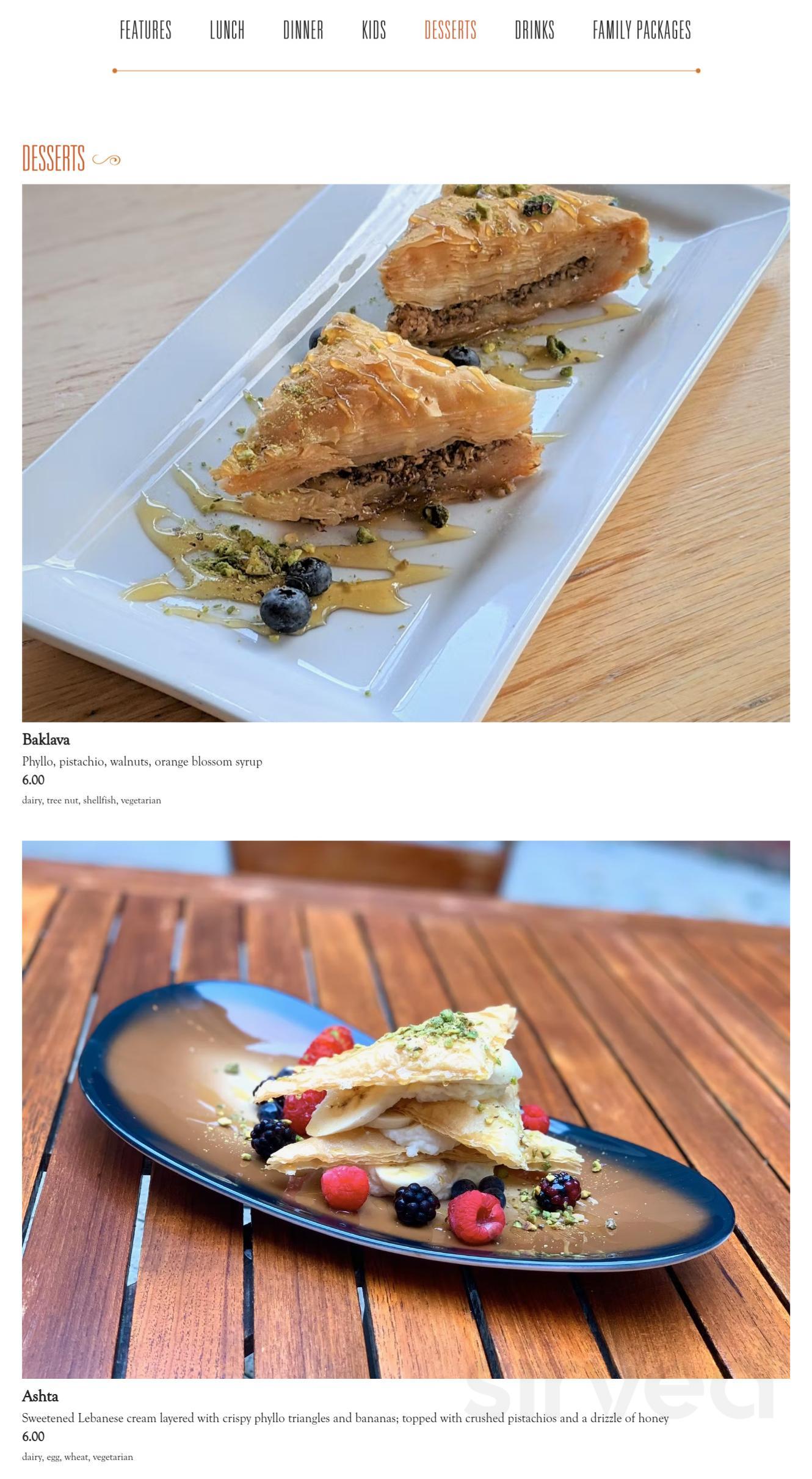 Sitti menu in Raleigh, North Carolina, USA