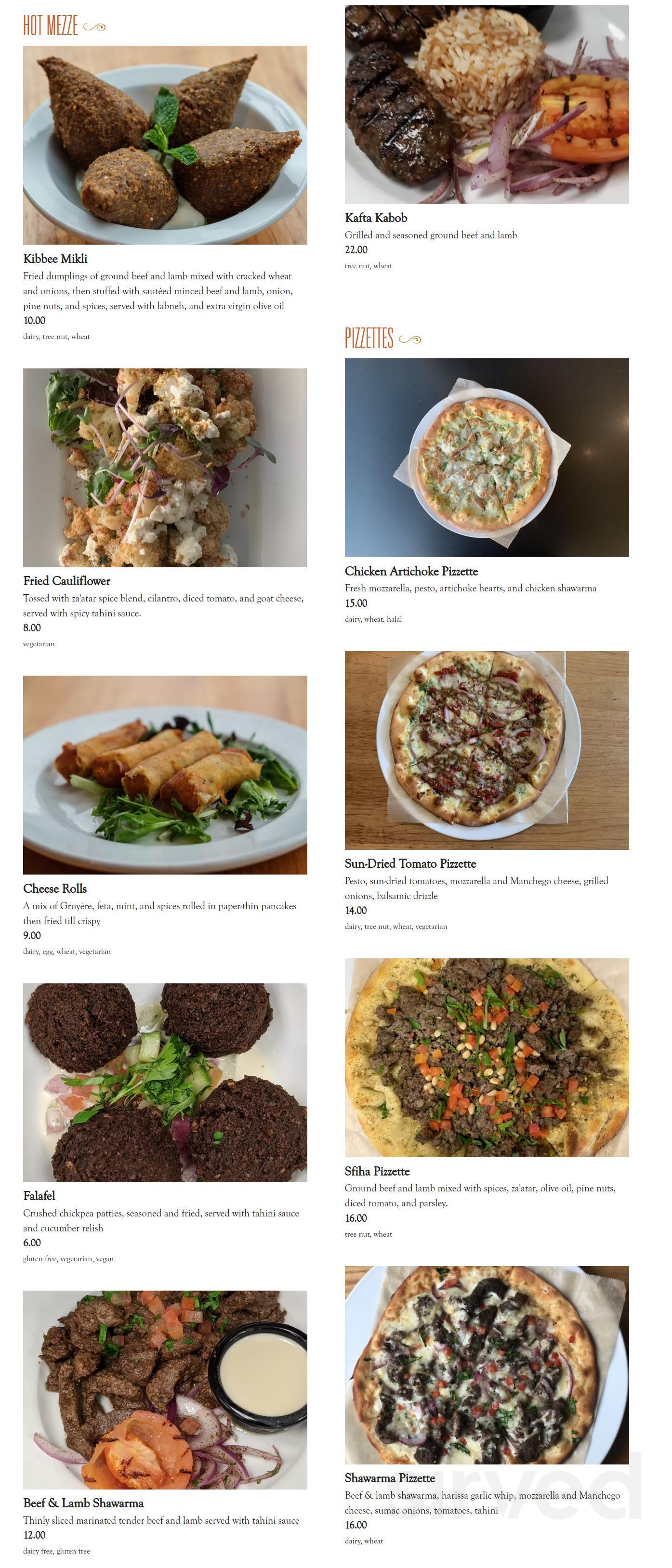 Sitti menu in Raleigh, North Carolina, USA