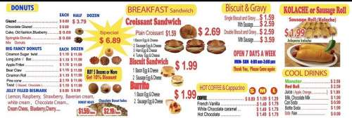 Love's Donuts and Gourmet Sandwiches menu in Conway, Arkansas, USA